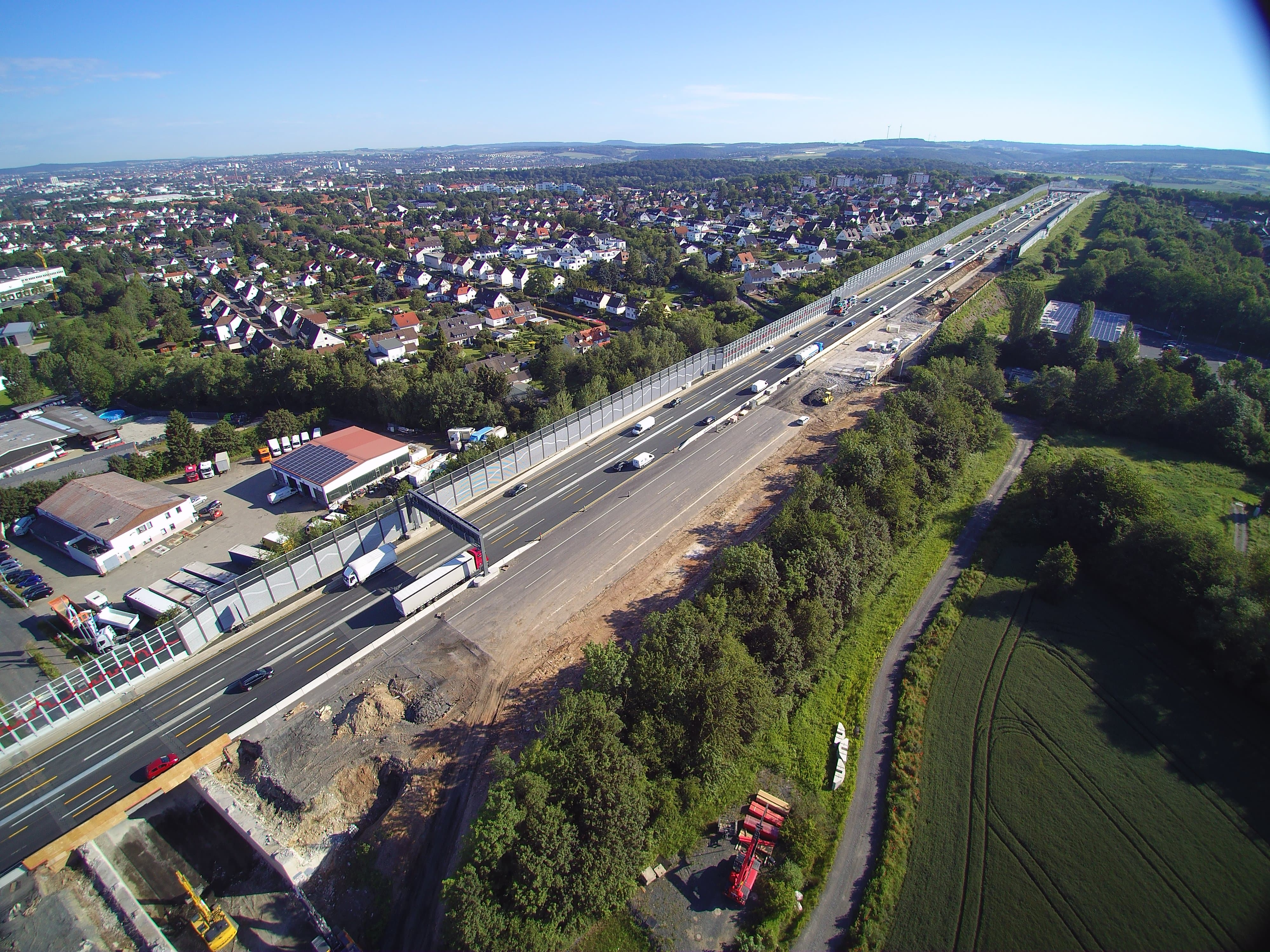 Baustellen A7 Kassel aus der Vogelperspektive - beck-bau GmbH